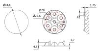 China 93% Transmittance PMMA LED Lens φ34.8mm for Flashlight 3737/3535 for sale
