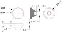 China PC/PMMA 3535 LED Flashlight Lens 20° 11mm 93% Transmittance for sale