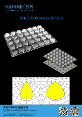 China 140pcs 3030 LED Lens 120x86mm 60°/90° Beam Angle for Flood Light for sale
