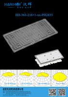 China 216x1 2835 LED Street Light Lens 292.2x141.5mm 92% Transmittance for sale