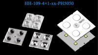 China 50×50mm Dimensions 4pcs 5050LEDs Multiple Beam Angles Low Glare Street&Flood Lighting Lens for sale