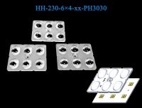 China Square Lens 6×4 pcs Chips Optical PC/PMMA Material Convenient Installation Area Lighting Lens for sale