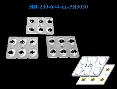 China Square Lens 6×4 pcs Chips Optical PC/PMMA Material Convenient Installation Area Lighting Lens for sale