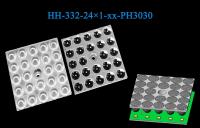 China Little Square Lens 49.6×49.6mm Dimensions 24pcs 3030 Chips Low Glare Street&Flood Lighting Lens for sale
