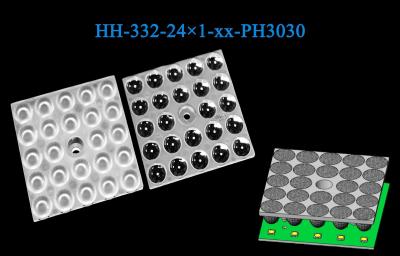 China Little Square Lens 49.6×49.6mm Dimensions 24pcs 3030 Chips Low Glare Street&Flood Lighting Lens for sale