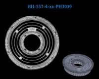 China ECO PC Materials Φ183mm Dimensions Glare Reduction 4 Rings 2835LEDs UFO High Bay Lighting Lens for sale