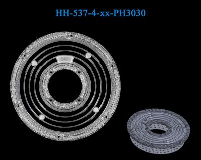 China ECO PC Materials Φ183mm Dimensions Glare Reduction 4 Rings 2835LEDs UFO High Bay Lighting Lens for sale