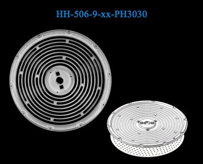 China 9 Rings UFO High Bay Lighting Lens Φ300mm Size 3030LEDs Low Glare With DIP Switch Holes Lens for sale