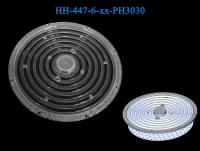 China Diameter 226mm 2835 Type Chips Glare Reduction UFO Industrial Lighting Lens for sale