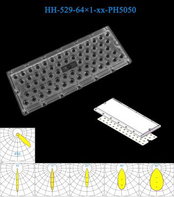 China Stadium LED Optics Module | High-Efficiency PC Anti-Glare Lens for 64PCS 3737/5050 LEDs for sale