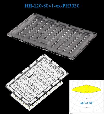 China High-Efficiency Floodlight Lens | 185×116 mm | Fits 80pcs 3030 LEDs | Weather-Proof Precision Optics for sale