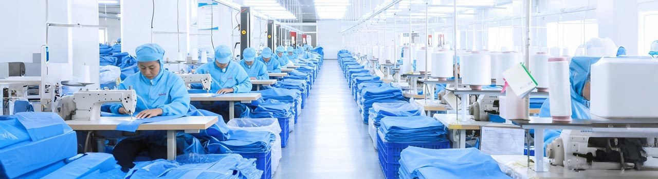 Integrated protective suit production workshop
