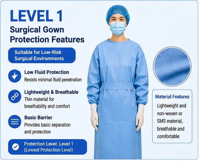 Level 1 surgical gown