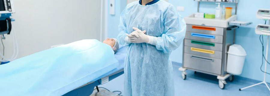 The isolation gown should actually be