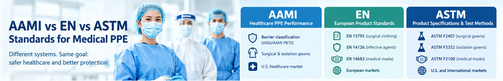 AAMI vs EN vs ASTM Medical PPE