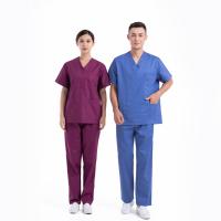 China Hubei Haixin Washable Nurse Scrub Suit Wholesale Reusable Uniform Scrub Suit Unisex Medical Uniforms Scrubs Hospitals Suppliers for sale