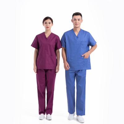 China Hubei Haixin Washable Nurse Scrub Suit Wholesale Reusable Uniform Scrub Suit Unisex Medical Uniforms Scrubs Hospitals Suppliers for sale