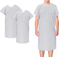 China High Unisex Woven Cotton Polyester Medical Uniforms Washable Patient Gown Reusable Printed Surgical Clothes Hospital Clothing for sale