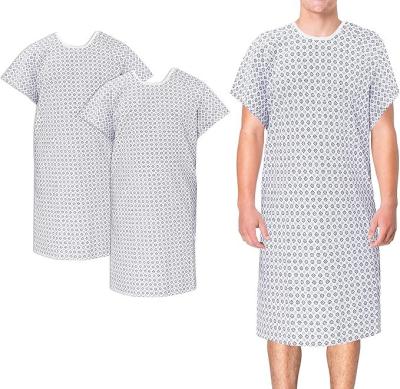 China High Unisex Woven Cotton Polyester Medical Uniforms Washable Patient Gown Reusable Printed Surgical Clothes Hospital Clothing for sale