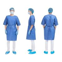 China 35G SMS Surgery Gown Factory Directly Supplies Adult Patient Hospital Gown PP Surgical Short Disposable Gown for Hospital for sale