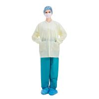 China Factory Wholesale Hospital Uniform Non-woven Medical Lab Coats  Breathable Disposable Woven Uniform Scrubs Uniforms for sale