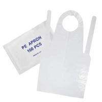 China Disposable Medical PE Gown Waterproof Hospital Apron Loose Packed Hubei Haixin Plastic Medical Consumables Wholesale for sale