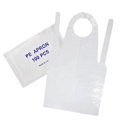 China Disposable Medical PE Gown Waterproof Hospital Apron Loose Packed Hubei Haixin Plastic Medical Consumables Wholesale for sale