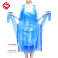 China Hubei Haixin Disposable Blue and White PE Apron Waterproof LDPE Material Kitchen Sleeveless Plain Style for Cleaning Wholesale for sale