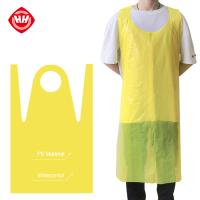 China Hubei Haixin PE Disposable Plastic Sleeveless Apron Waterproof Hairdressing Robe Cleaning  Cape Smock Wholesale Medical Apron for sale
