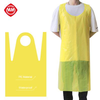 China Hubei Haixin PE Disposable Plastic Sleeveless Apron Waterproof Hairdressing Robe Cleaning  Cape Smock Wholesale Medical Apron for sale