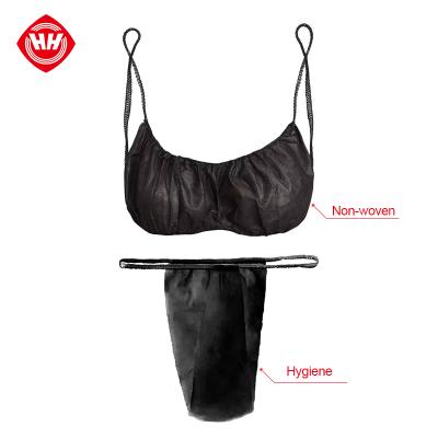 China 90-day Window Disposable Bras Panties Set Spa Massage Women Urgent Order Non-woven Underwear Bra Saunas Beauty Briefs T Thongs for sale