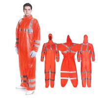 China Urgent Order Visibility Disposable PPE Coverall Breathable Anti-Static LDPE Hyvek Work Suit in Orange Personal Protective Wear for sale