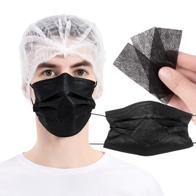China Wholesale Level 3 Disposable Medical Masks Hospital PPE Headwear Epidemic Response Influenza Black Face Mask Maker Haixin Health for sale