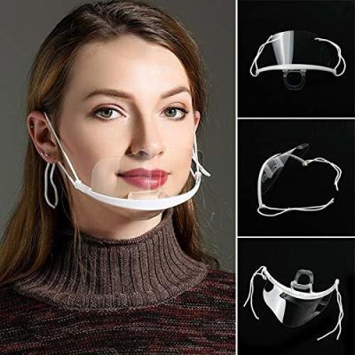 China Hubei Haixin Clear Transparent Face Anti-Fog Sanitation Mask with Plastic Visor Mouth Shield Hygiene Food Mask for sale