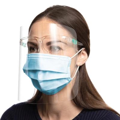 China Haixin Full Coverage Anti-Fog Face Shield Clear Plastic with Glass Frame One Size Fits Most Medical Goggles for Glass Wearers for sale