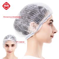 China Hubei Haixin Double Elastics Medical Cap Disposable Nurse Hairnet Caps Surgical Doctor Hat Disposable Bouffant Cap Wholesale for sale