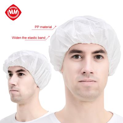 China Hubei Haixin Medical Disposable Bouffant Caps Head Cover Non Woven Clean Protection Hat Breathable Surgical Round Cap Wholesale for sale