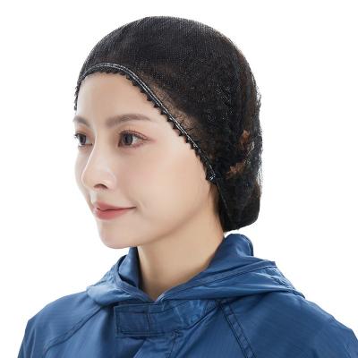China Black Disposable Non-woven Hat Catering Kitchen Food Hygiene Work Hair Net Dustproof Head Cover Mob Cap Strip Bouffant Cover PP for sale