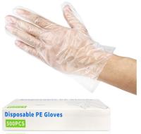China Haixin Health Comfy Package Disposable Poly Plastic Gloves for Cooking LDPE Gloves Latex & Powder Free- One Size Fits Most CE for sale