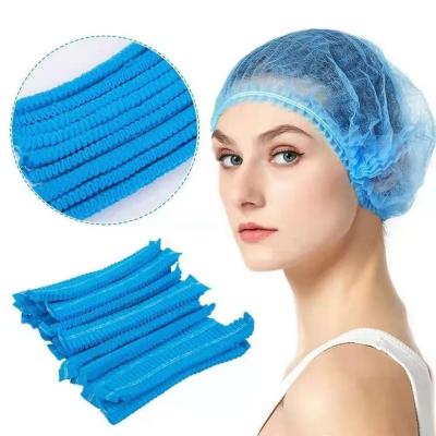 China Hubei Haixin Disposable Medical Non Woven Strip Caps Bouffant Head Cover Dust-proof Hair-proof  PP Food Cap Factory Wholesale for sale