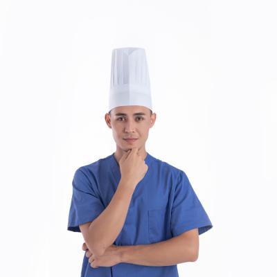 China Hubei Haixin Chef Uniform Disposable Non Woven Round Chef Hat Adjustable Paper Chef Hat Kitchen Food Restaurants Bakery Hats for sale