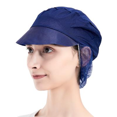 China Hubei Haixin Disposable Peaked Worker Cap Fom Food Industry Factory Hot SellingPP SMS Worker Hair Net Snood Peaked Cap Mesh Cap for sale