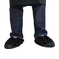 China Hubei Haixin Black Overshoe Model Printed Disposable Shoe Covers Factory Direct Supply Protective Anti-slip Boot Cover Wholesale for sale
