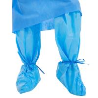 China Factory Wholesale Disposable Waterproof Anti-slip Band Shoe Covers Hubei Haixin PP CPE SMS Overshoes Medical-grade Boot Cover for sale