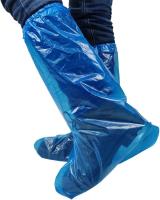China Haixin Knee Shoes Cover Disposable Long Waterproof Boot Covers for Men Women Nonwoven PP PE CPE Knee Waterproof Shoes Cover for sale