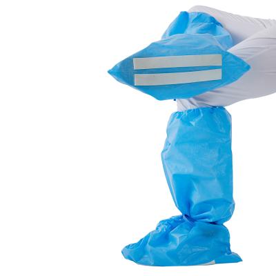 China Haixin Foam Anti-skid Medical Shoe Cover Clean Room Disposable Long Boot Isolation Shoe Covers Protective Boot Cover for sale