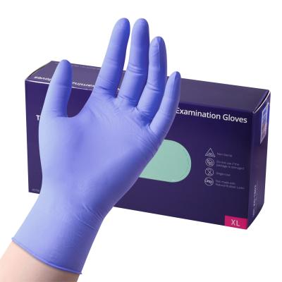China Haixin Health Examination Glove Nitrile PE Finger Hand Gloves Powdered Surgical Medical Hand Exam for sale