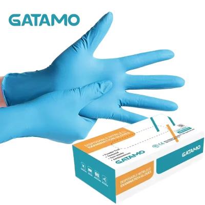 China Hubei Haixin CE Medical Examination Gloves Surgical Hand Nitrile Gloves Disposable Medical Gloves Powder Free Blue for sale
