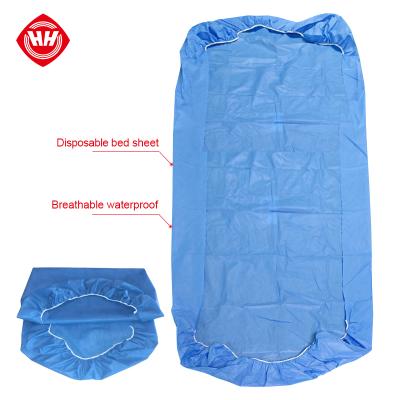 China Hubei Haixin Breathable Waterproof White Fitted Flat Sheet 2/3 Ply Non-woven Disposable Bed Sheet Wholesale Massage Table Sheet for sale