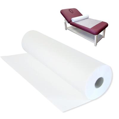 China Disposable Massage Bed Cover Non-woven Disposable Sheets Per Roll Spa Waxing Table Sheets Spa Bed Waterproof Table Paper Roll for sale